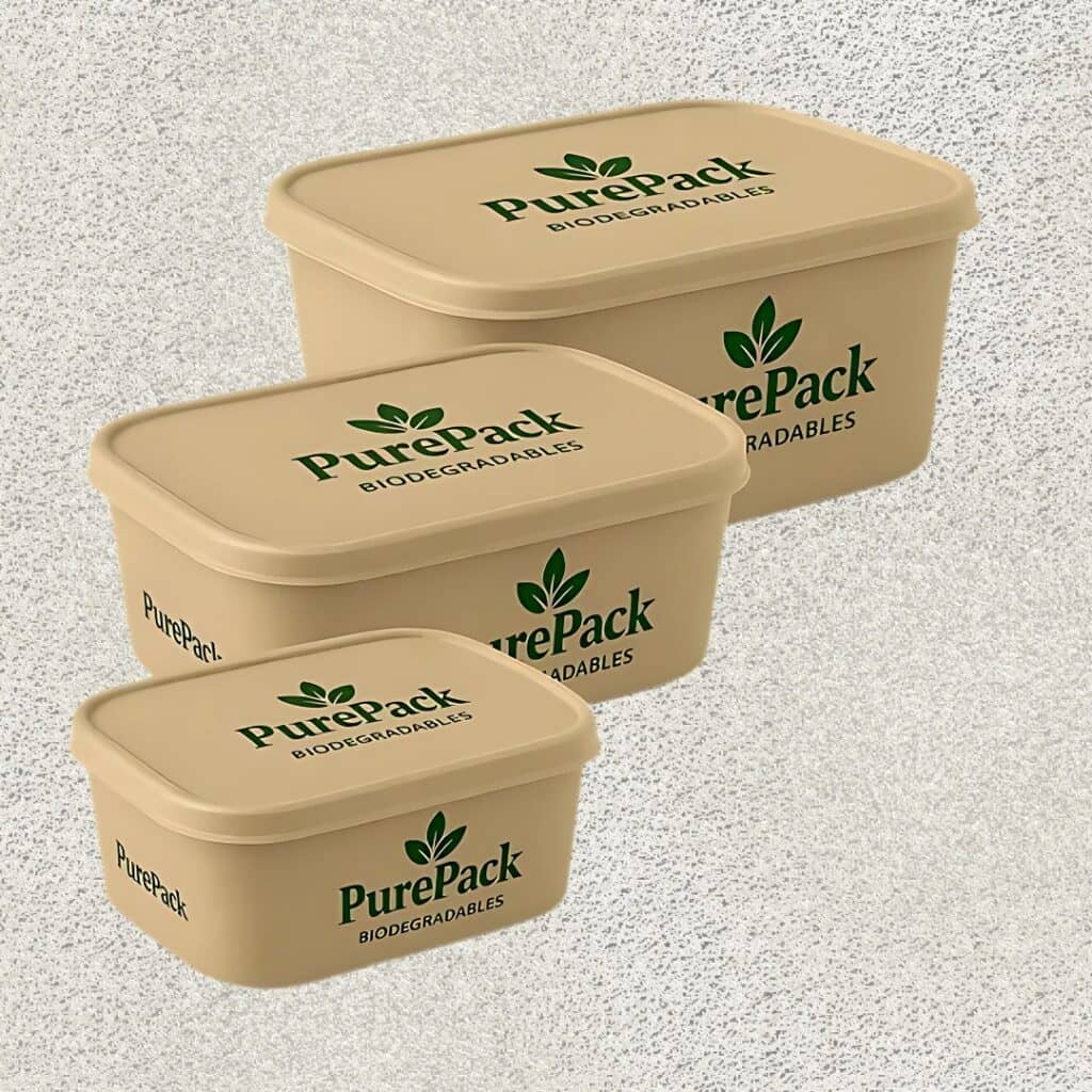 COMBO Containers with Lid (50 Pack) – Pure Pack Biodegradables