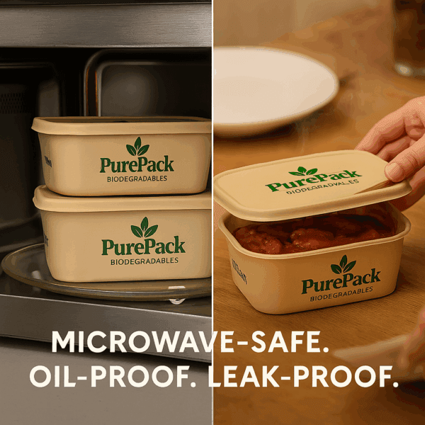 COMBO Containers with Lid (50 Pack) – Pure Pack Biodegradables